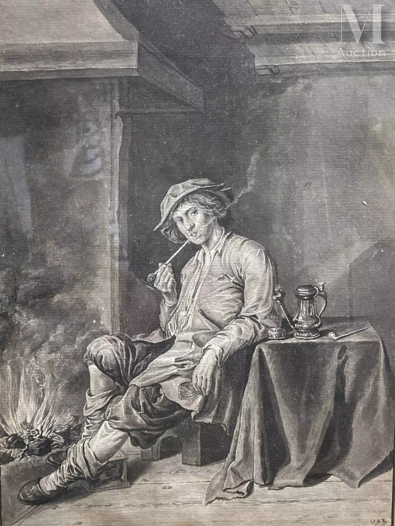 David Teniers the Younger | Le fumeur de pipe au coin du feu (1793 ...
