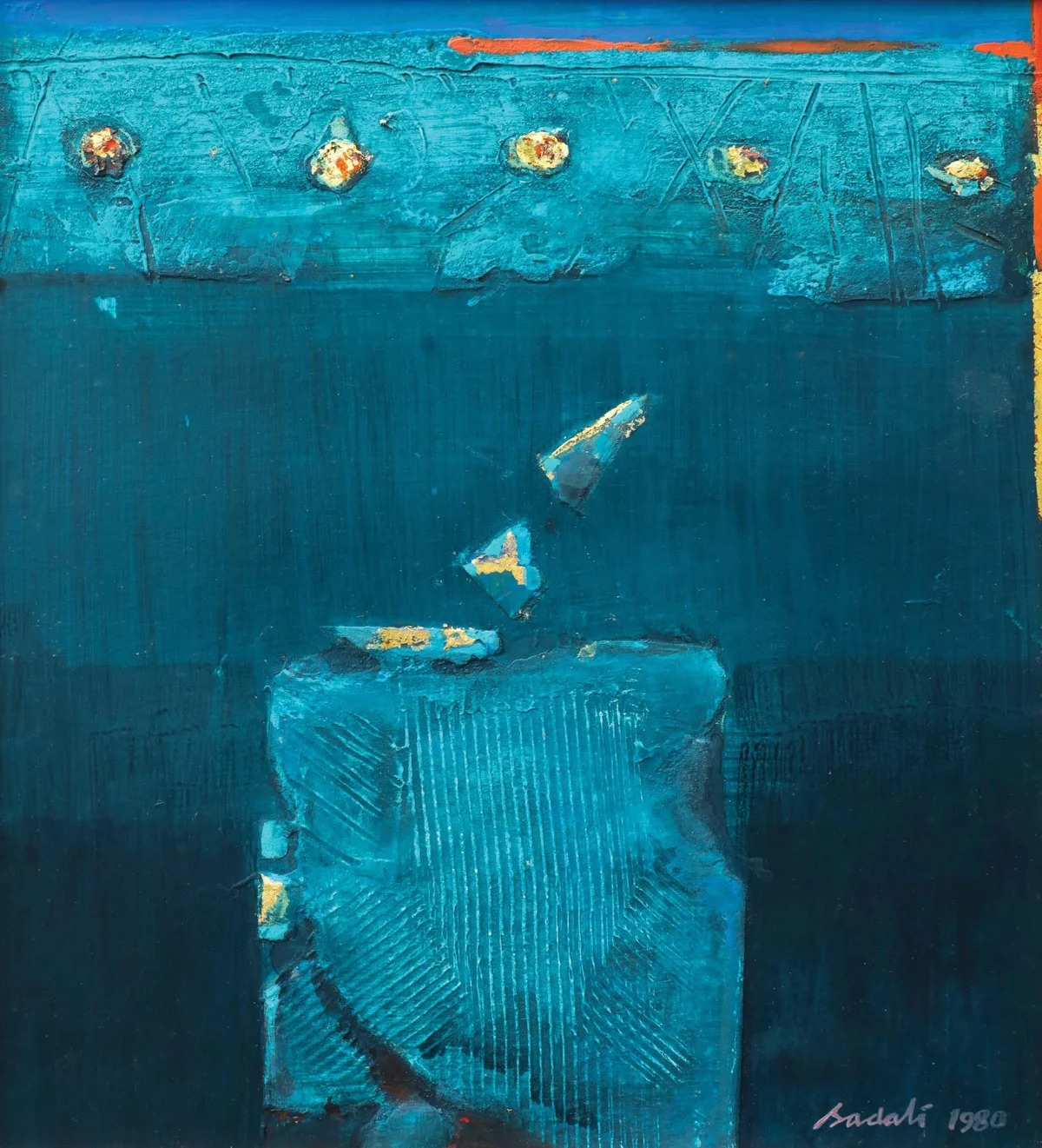 Ahmad Sadali | Five Golden Dots on a Green Background (Lima Titik Emas ...