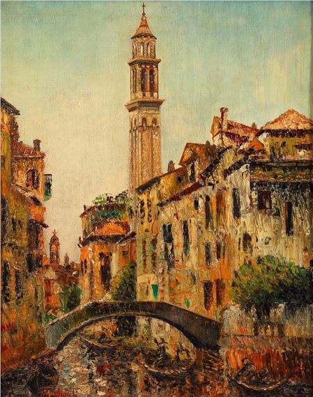 Teofilo Magliocchi | Venetian Canal Scene (Circa 1960) | MutualArt
