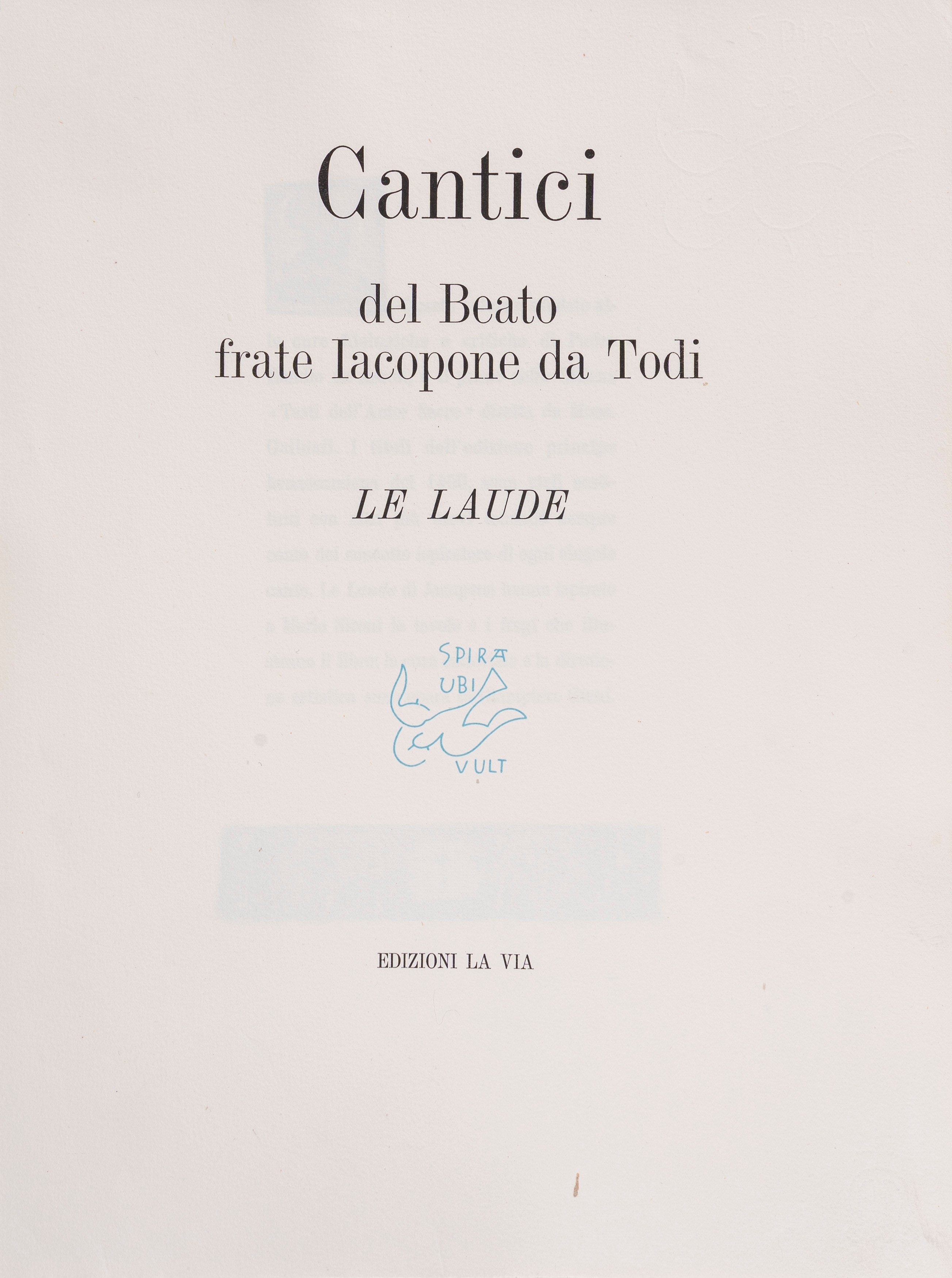 Mario Sironi | Canticles of Blessed Brother Jacopone of Todi The Laude ...