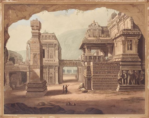 Robert Melville Grindlay | View of the excavated temple of Kailasa ...