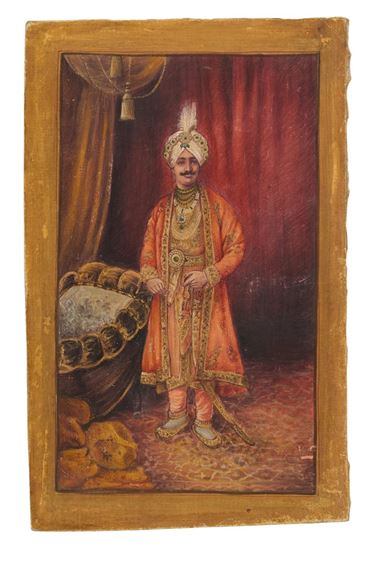 Indian School, 20th Century | A standing portrait of Nawab Muhammad ...