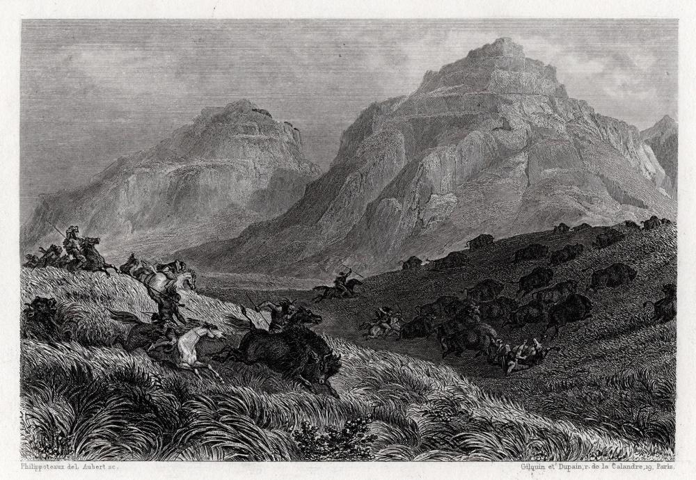 Félix Henri Emmanuel Philippoteaux | HUNTING BISON (1840 - 1878 ...