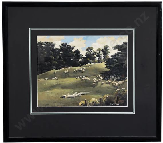 Peter McIntyre | Grazing Sheep - Wairarapa | MutualArt