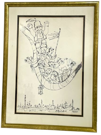 Jovan Obican | FIGURES IN A CRESCENT BOAT | MutualArt