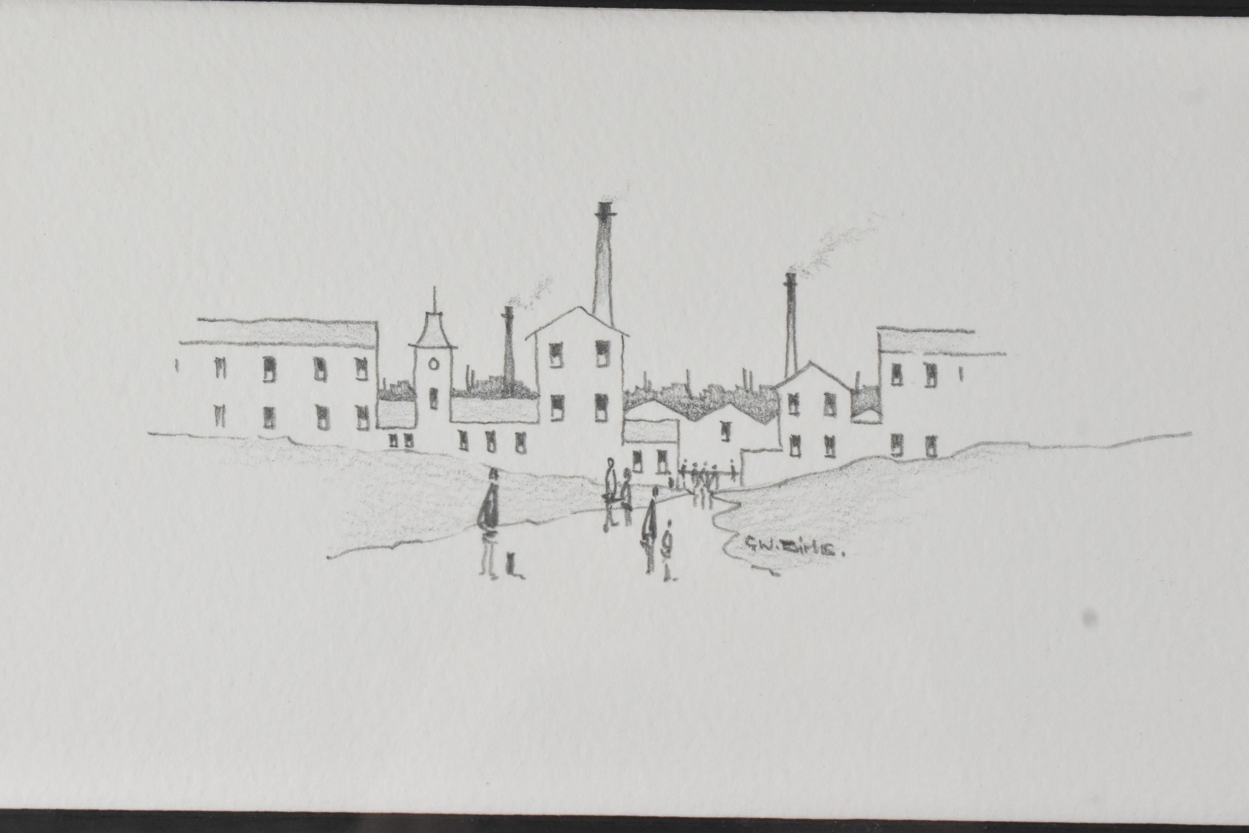 Geoffrey W. Birks | A pencil sketch depicting an industrial scene ...
