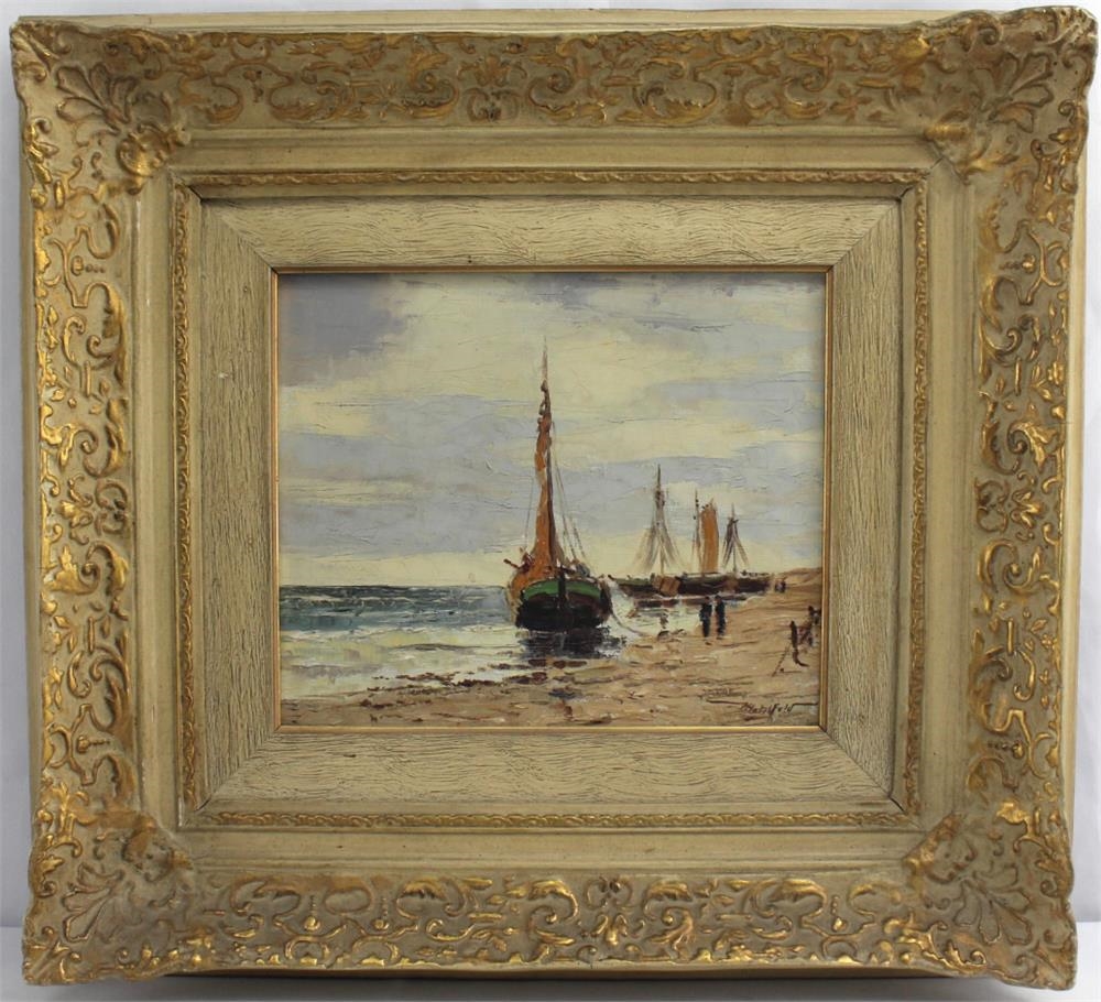 Leo 1951 Hohlfeld | Fischerboote am Strand | MutualArt