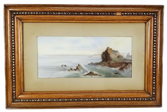 Alfred Thompson Bricher | Rocky Coast Seascape with Seagull | MutualArt