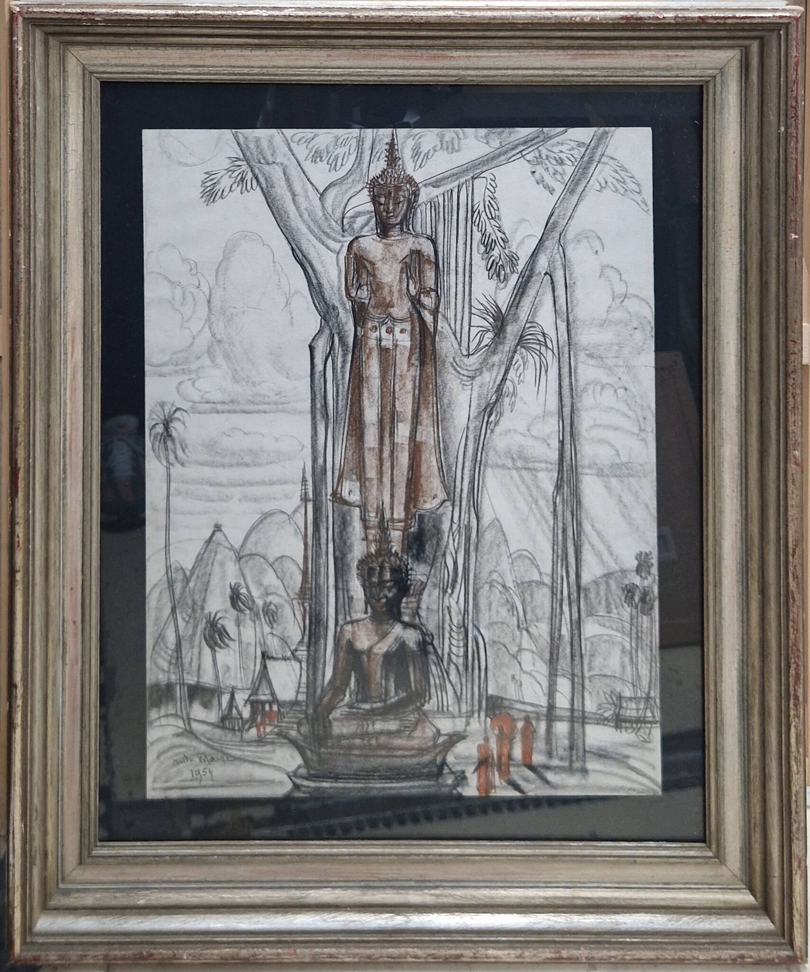 André Maire | Statues in a Mountain Landscape (1954) | MutualArt