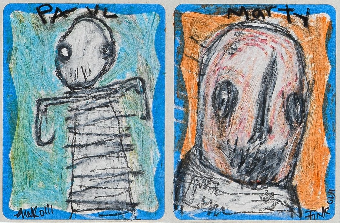 Gus Fink | Technique mixte sur deux stickers | MutualArt