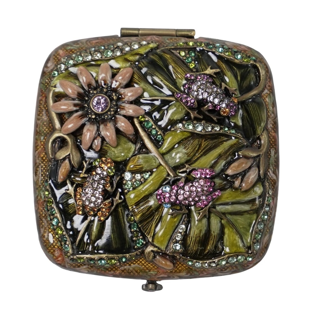 Jay Strongwater | Hand Signed Jay Strongwater Jeweled & Enamel Compact ...