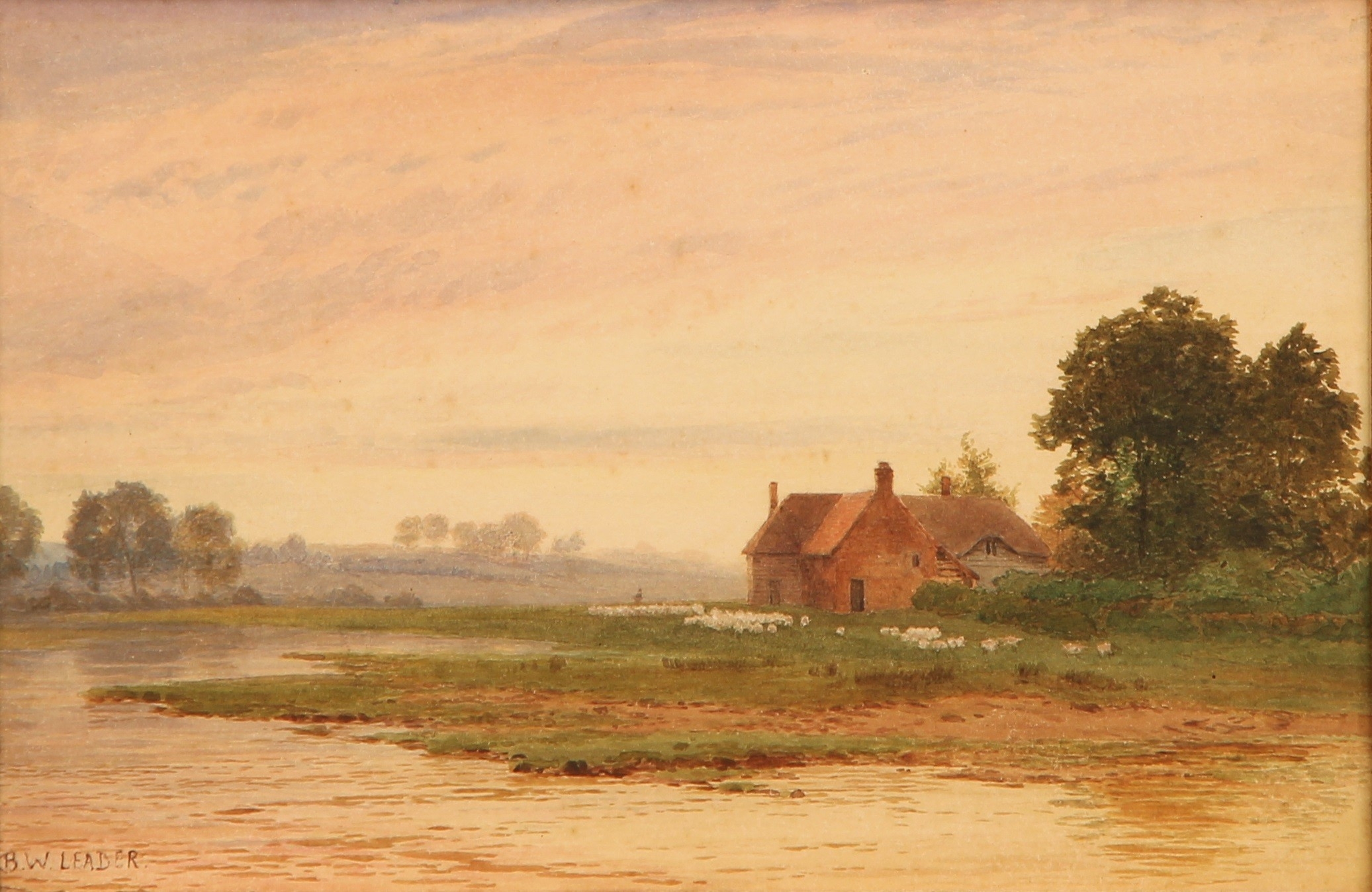 Benjamin Williams Leader | Evening Glow, Gathering the Flock | MutualArt