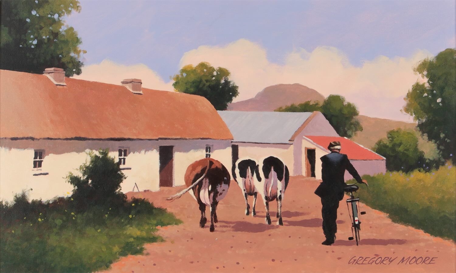 Gregory Moore | HERDING CATTLE BACK HOME | MutualArt