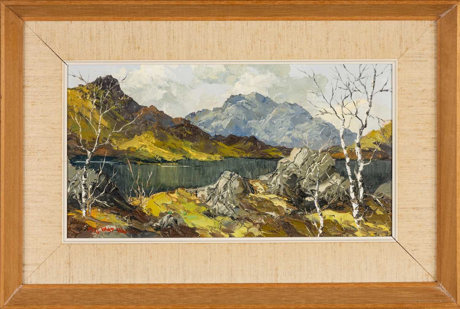 Charles Wyatt Warren | Eryri landscape with lake and silver birch ...