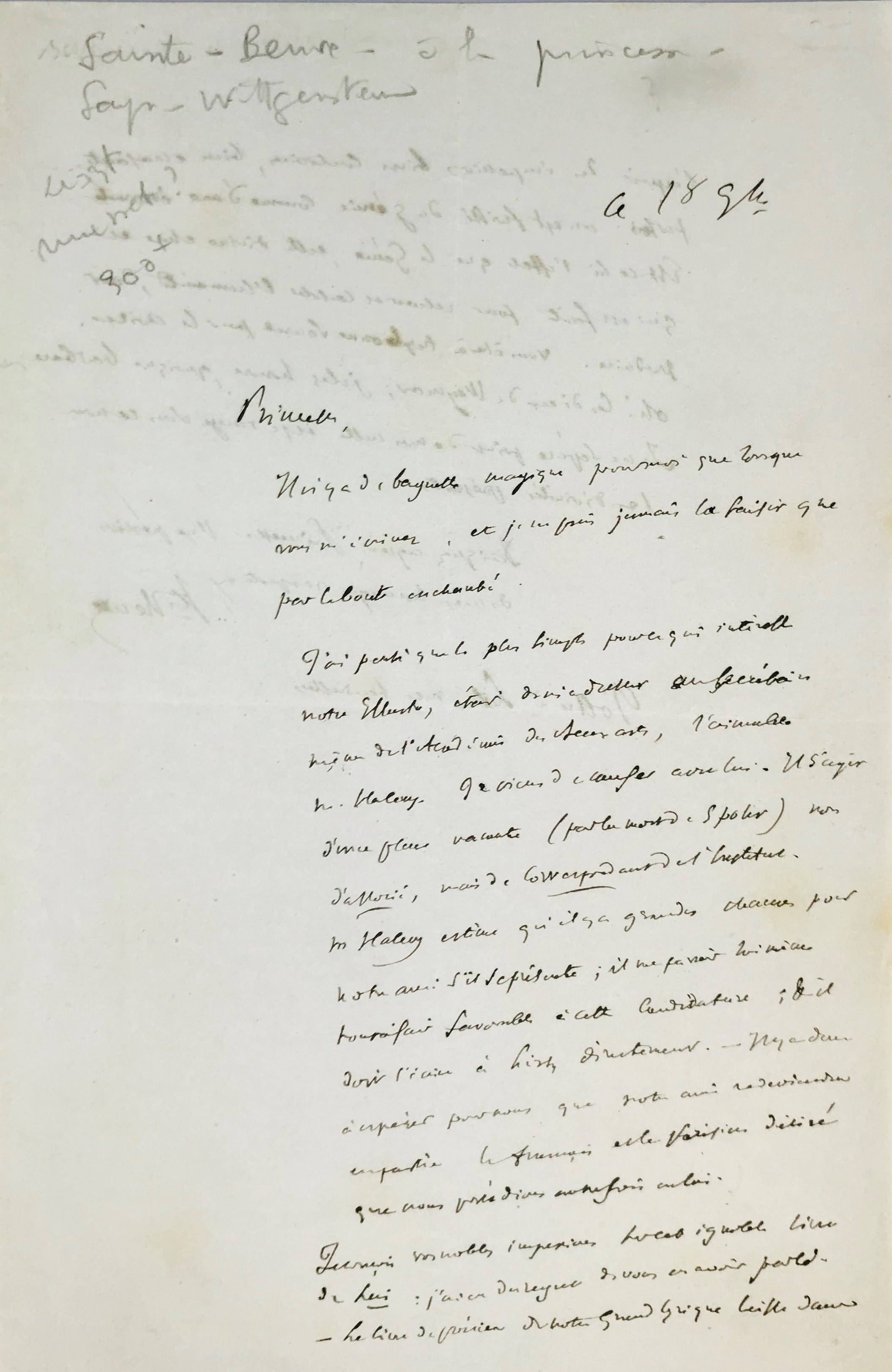 Richard Wagner | Handwritten letter addressed to Princess Carolyne of ...