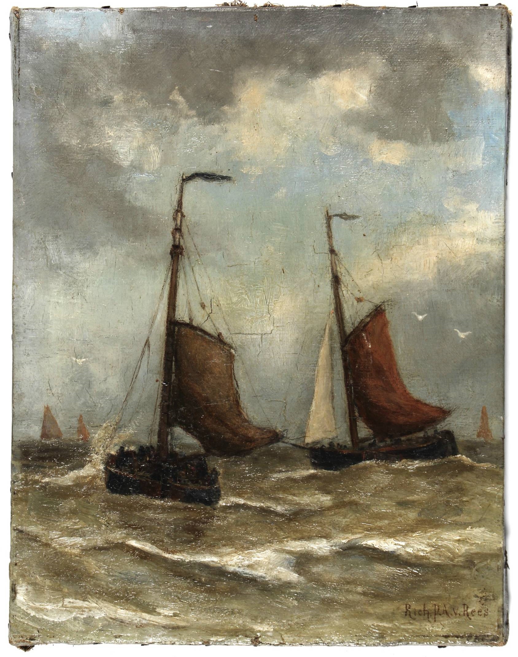 Richardus Philippus van Rees | Seascape with sailing vessels | MutualArt