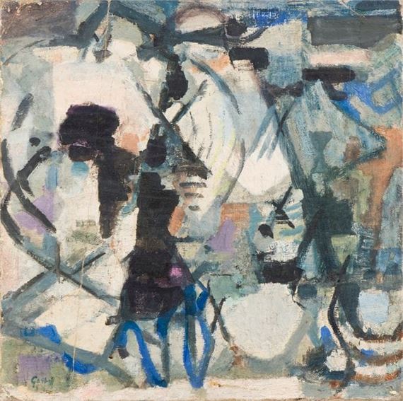 Alexandre Garbell | People on the harbor (1955) | MutualArt