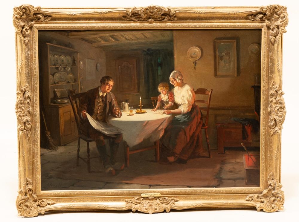 Alexander Rosell | Still life of a family at a dining table with a lit ...