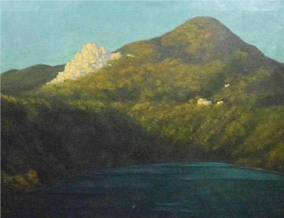 Carl Max Rebel | Oil on Canvas Lake Landscape (1907) | MutualArt