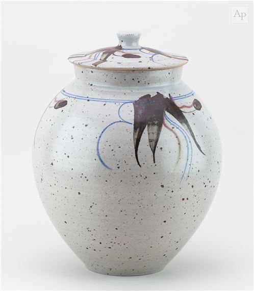 Derek Clarkson | Ovoid stoneware jar and cover (1987) | MutualArt