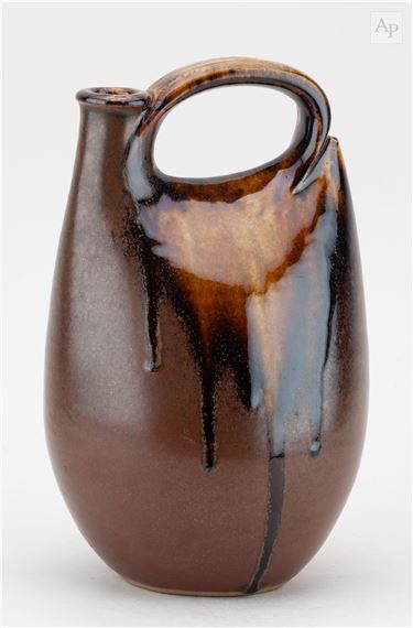 John Leach | wood fired stoneware flask (2000) | MutualArt