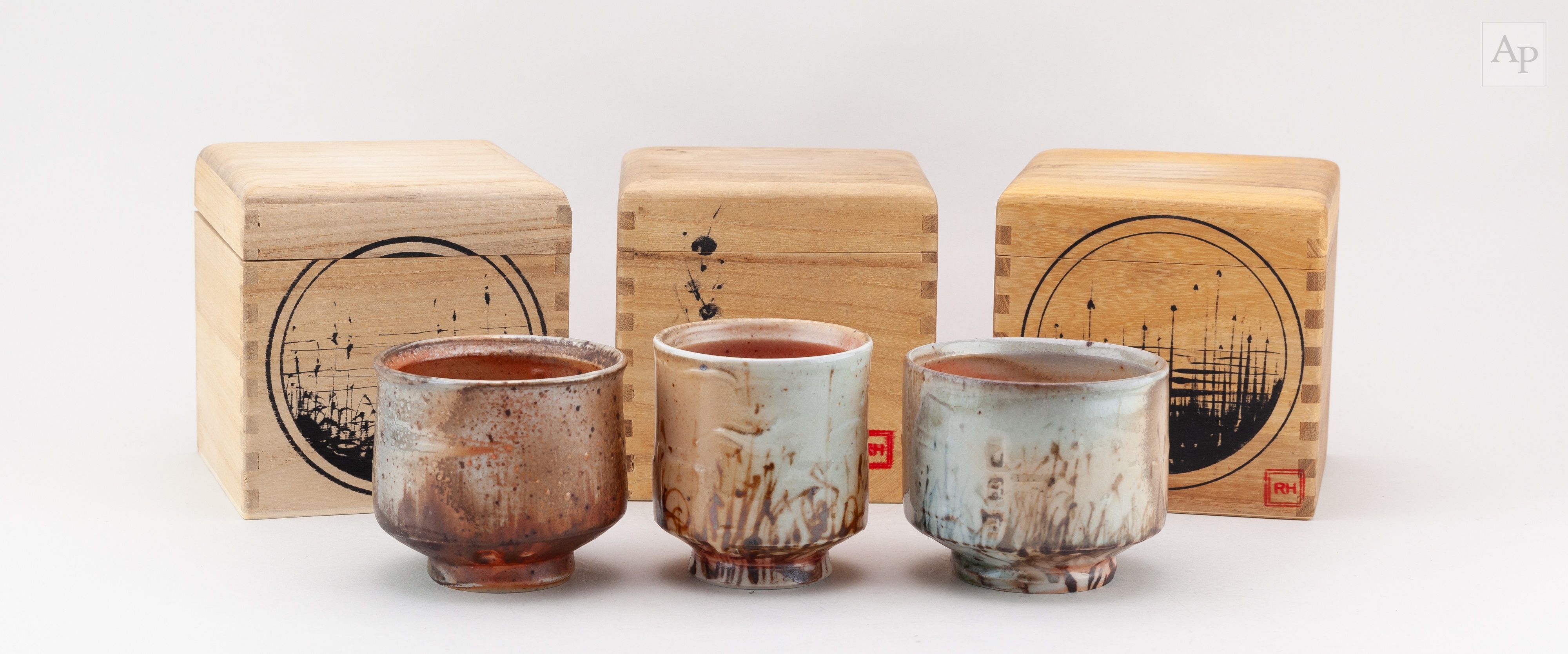 Richard Heeley | Trio of wood fired porcelain teabowls | MutualArt