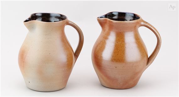 Svend Bayer | a pair of wood fired stoneware bellied jugs | MutualArt