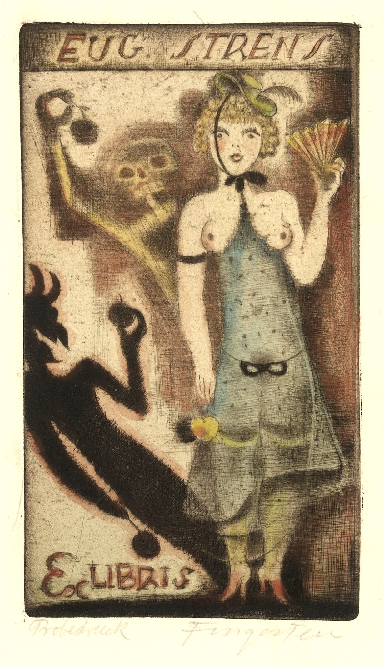 Michel Fingesten | Ex libris Eug. Strens | MutualArt