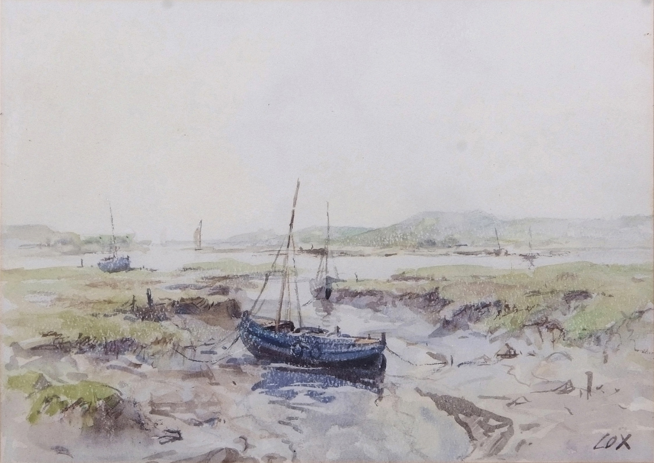 Jack Cox | Boats in an estuary | MutualArt
