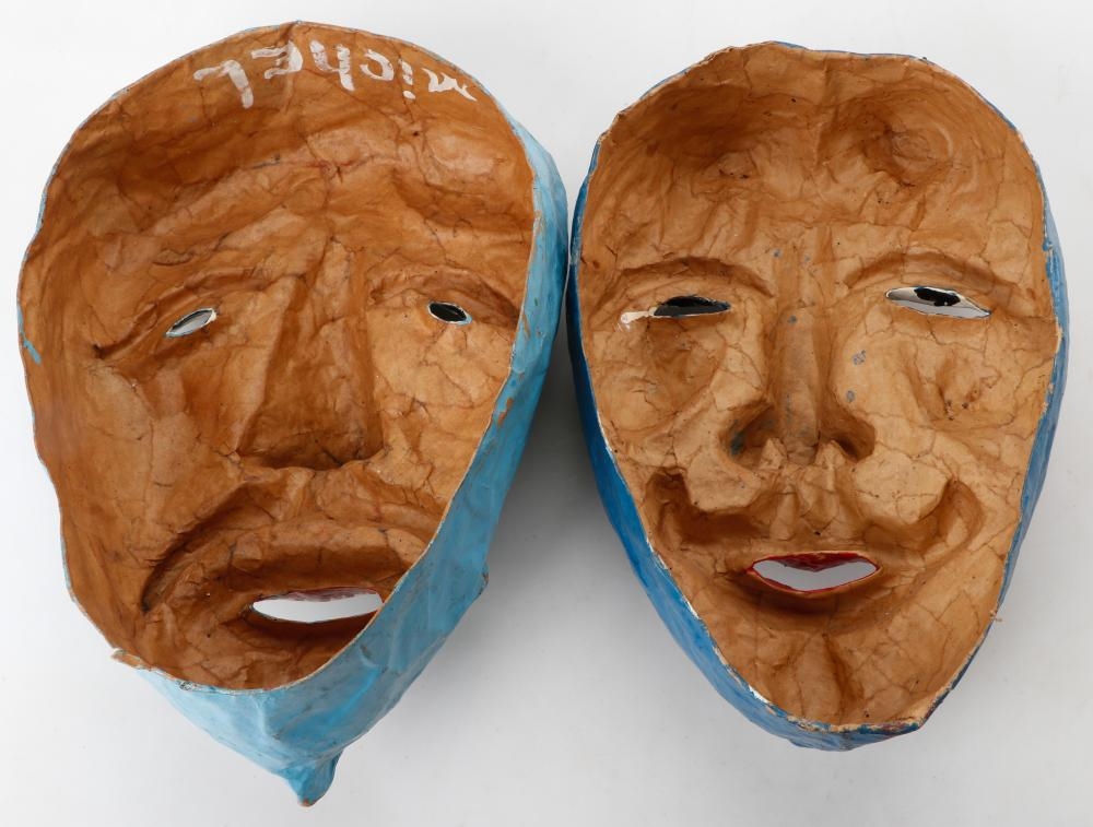 Michel Sinvil | 2 Papier Mache Masks | MutualArt