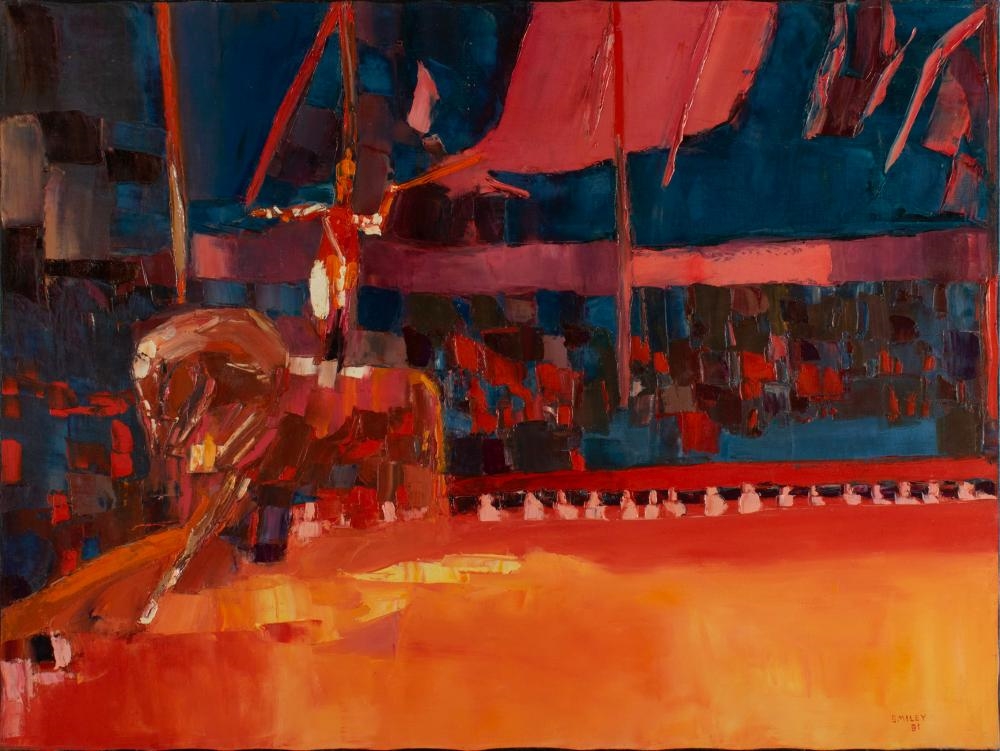 Sidney Smiley | Acrobat on horseback in the ring (1981) | MutualArt