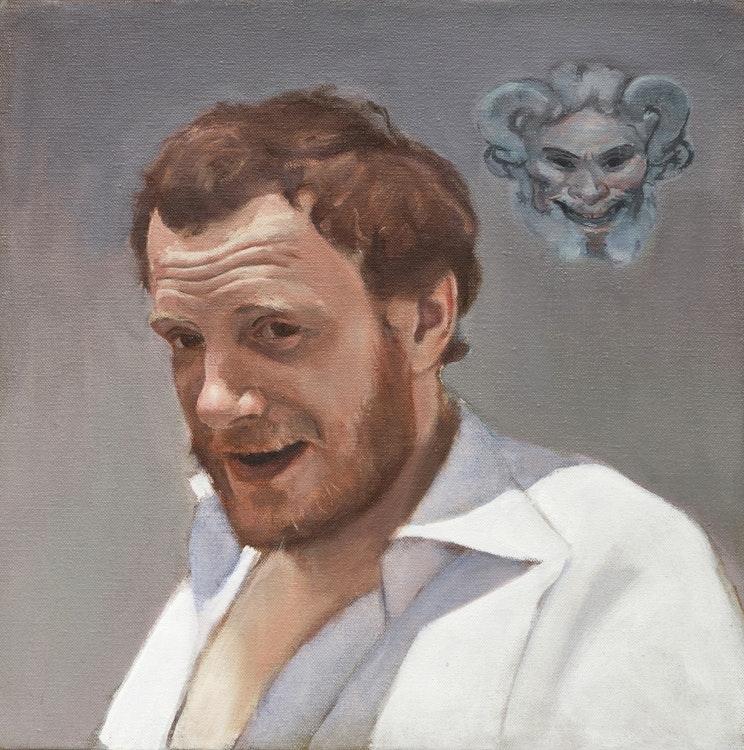 Richard S. Halstead | Portrait of a Man with a Decorative Mask | MutualArt