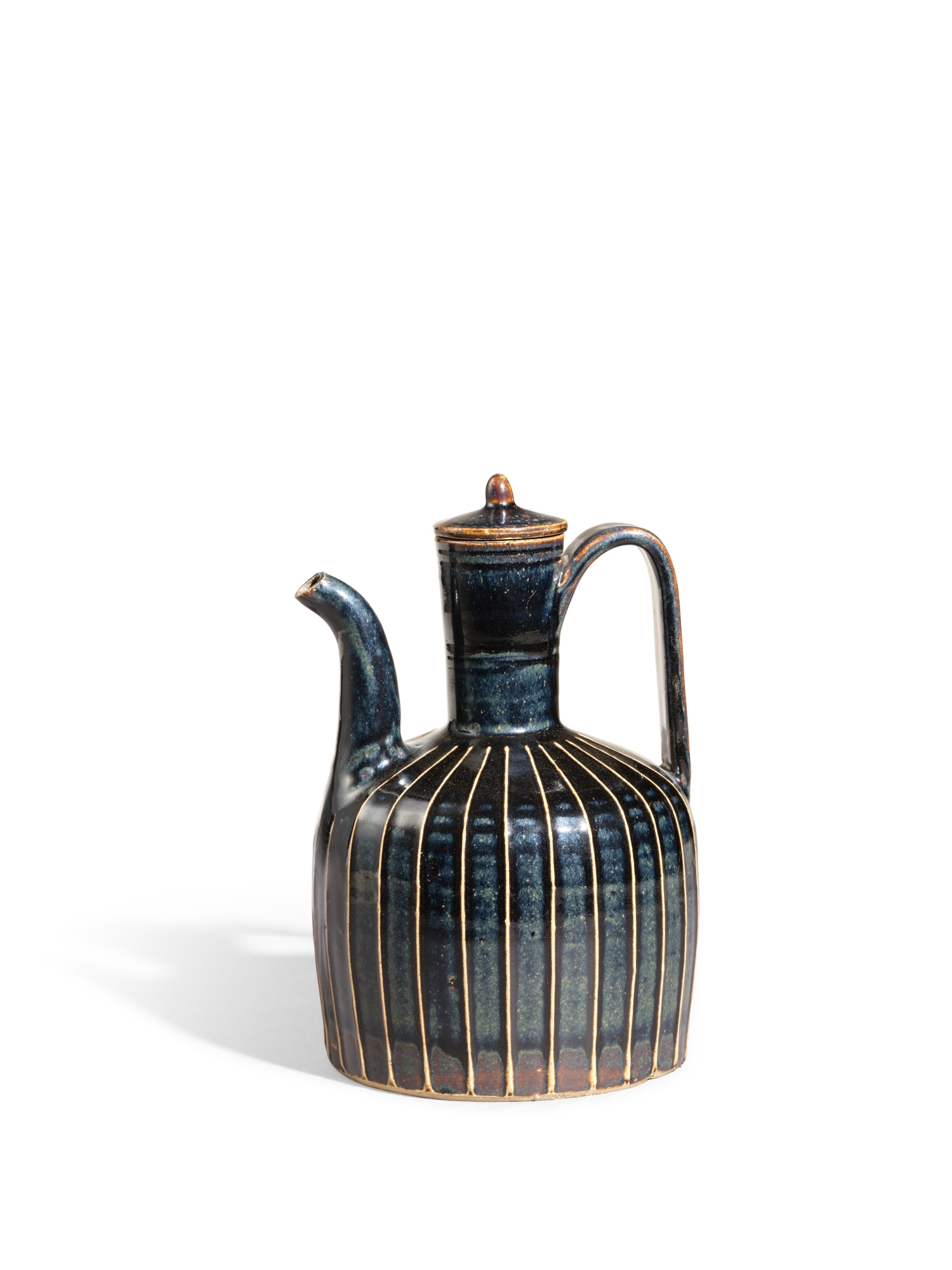 Chinese School | A rare Cizhou-type black-glazed ribbed ewer and cover ...