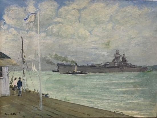 Jean Helleu | Warship leaving port | MutualArt