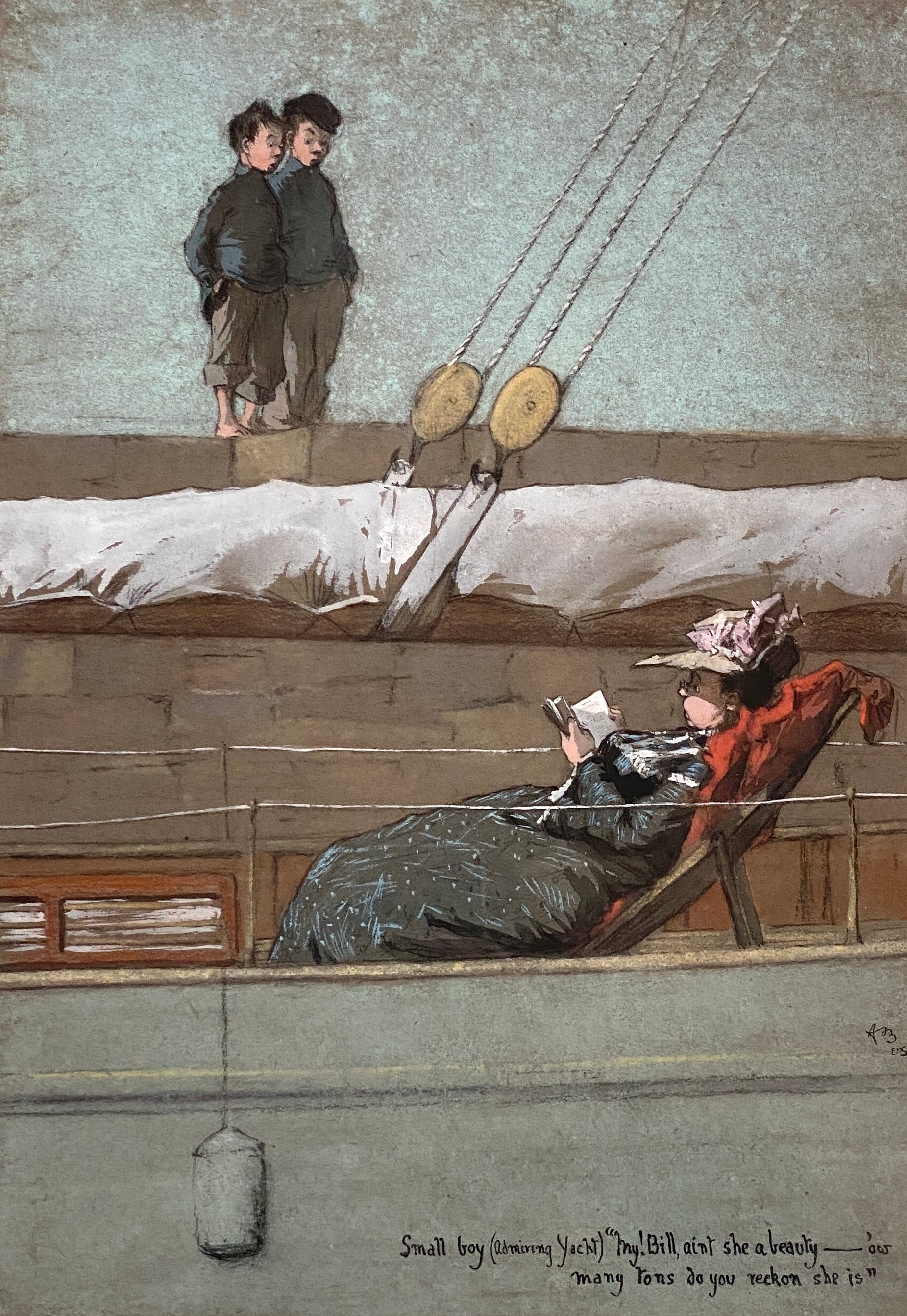 Arthur Briscoe | Small boy admiring yacht (1935) | MutualArt