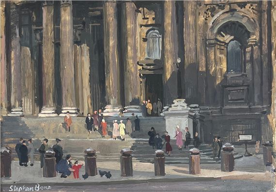 Stephen Bone | The Steps of St. Pauls | MutualArt