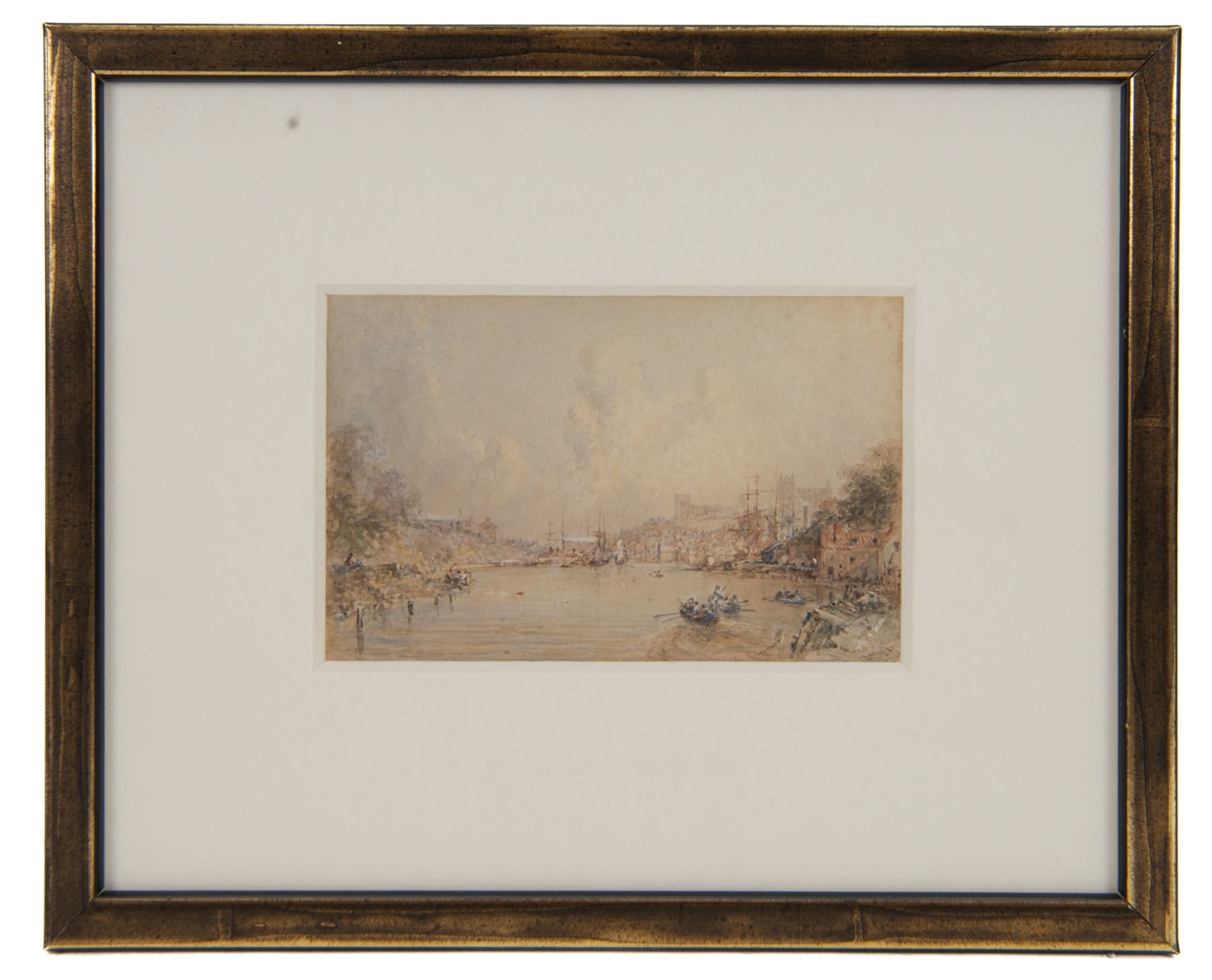 George Weatherill | The Upper Harbour Whitby with Dog Swimming in the ...