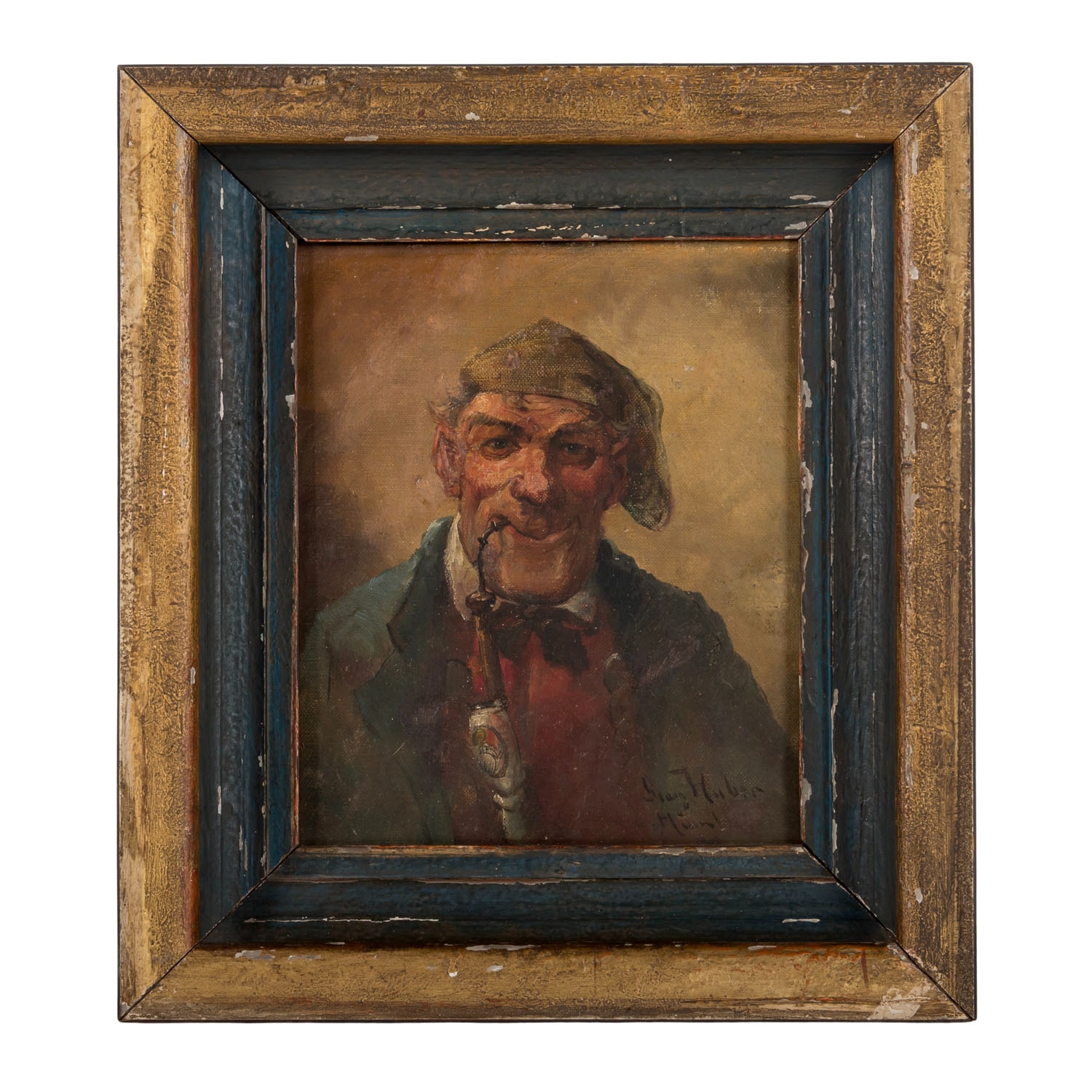 Georg Huber | Portrait of a Pipe-Smoking Farmer | MutualArt