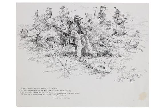 Dave Powell | Custer Last Moments Ink & Pen | MutualArt