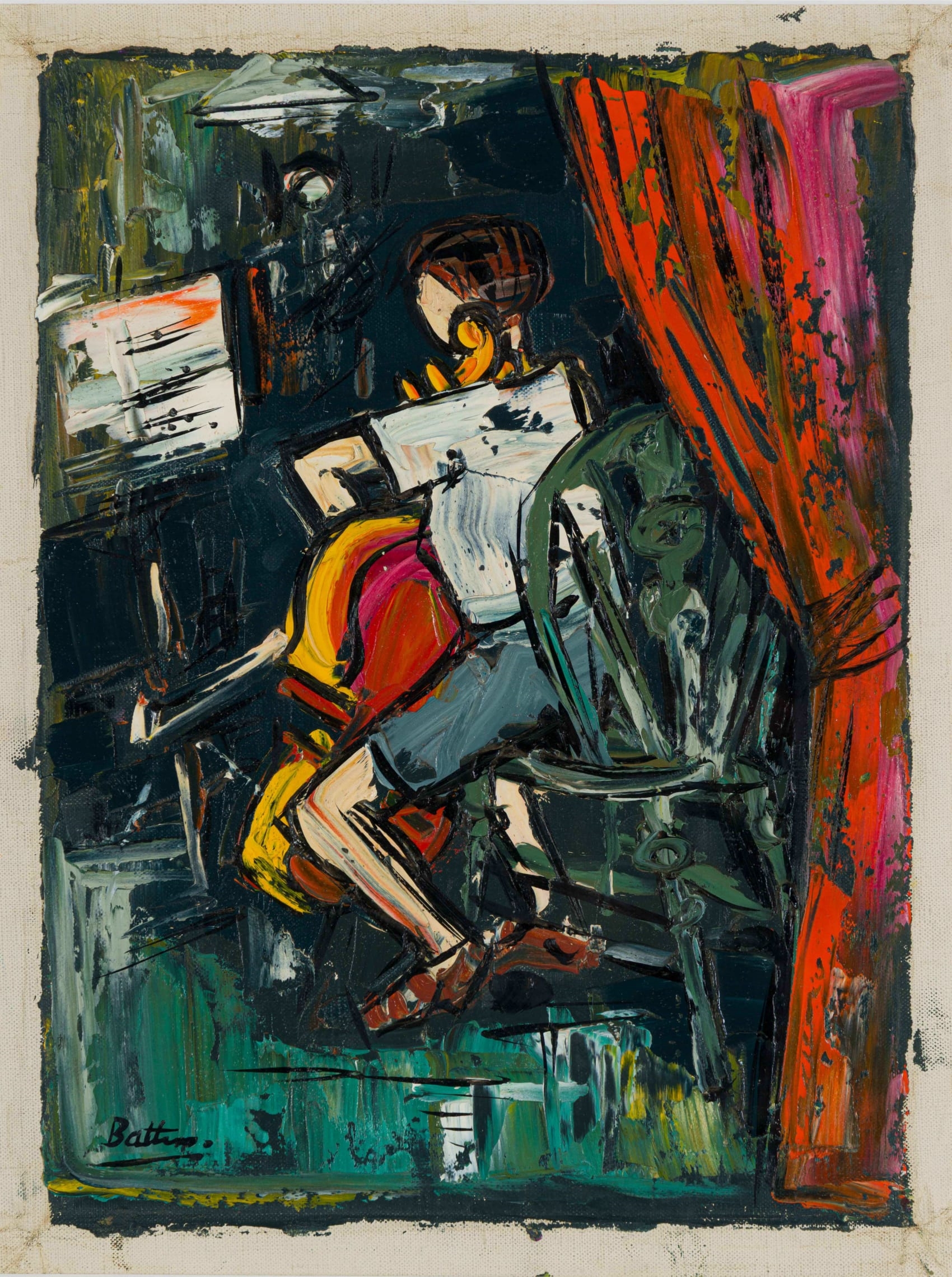 Walter Whall Battiss | Cellist (recto); Group of Figures with Cattle ...