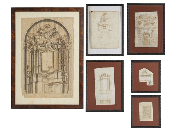 Italian School, 18th Century | Group of six architectural drawings ...