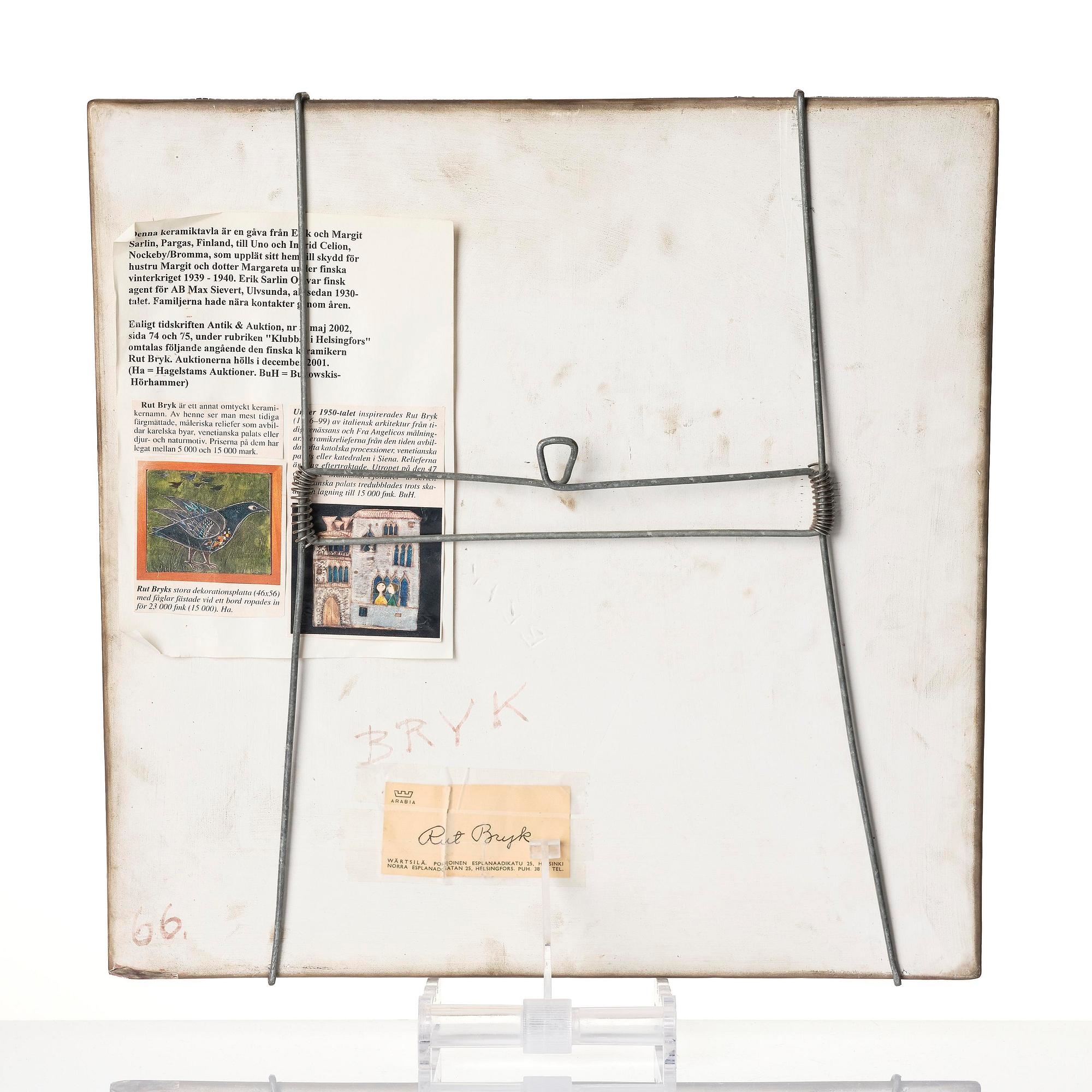 Rut Bryk | a stoneware relief depicting birds (1950s) | MutualArt