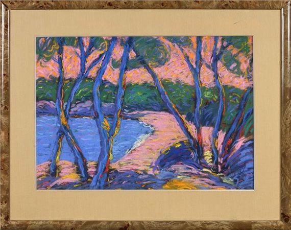 Vidal Bernard | View of pine trees by the sea (1991) | Artwork ...