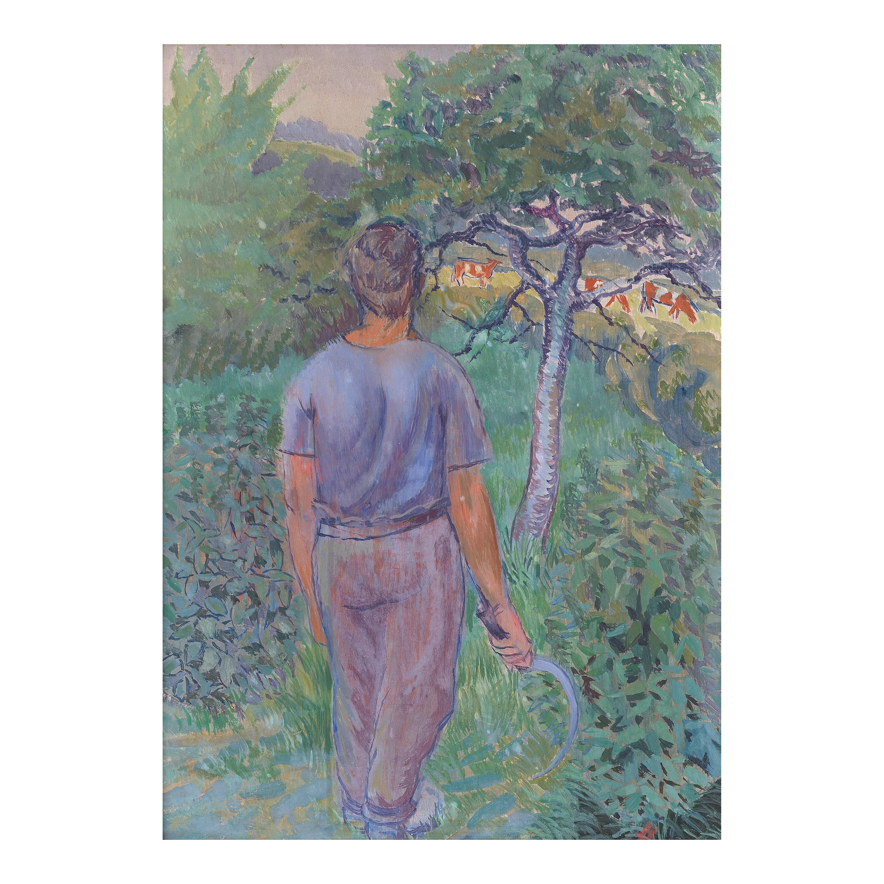 Gilbert Spencer | Cutting Nettles | MutualArt