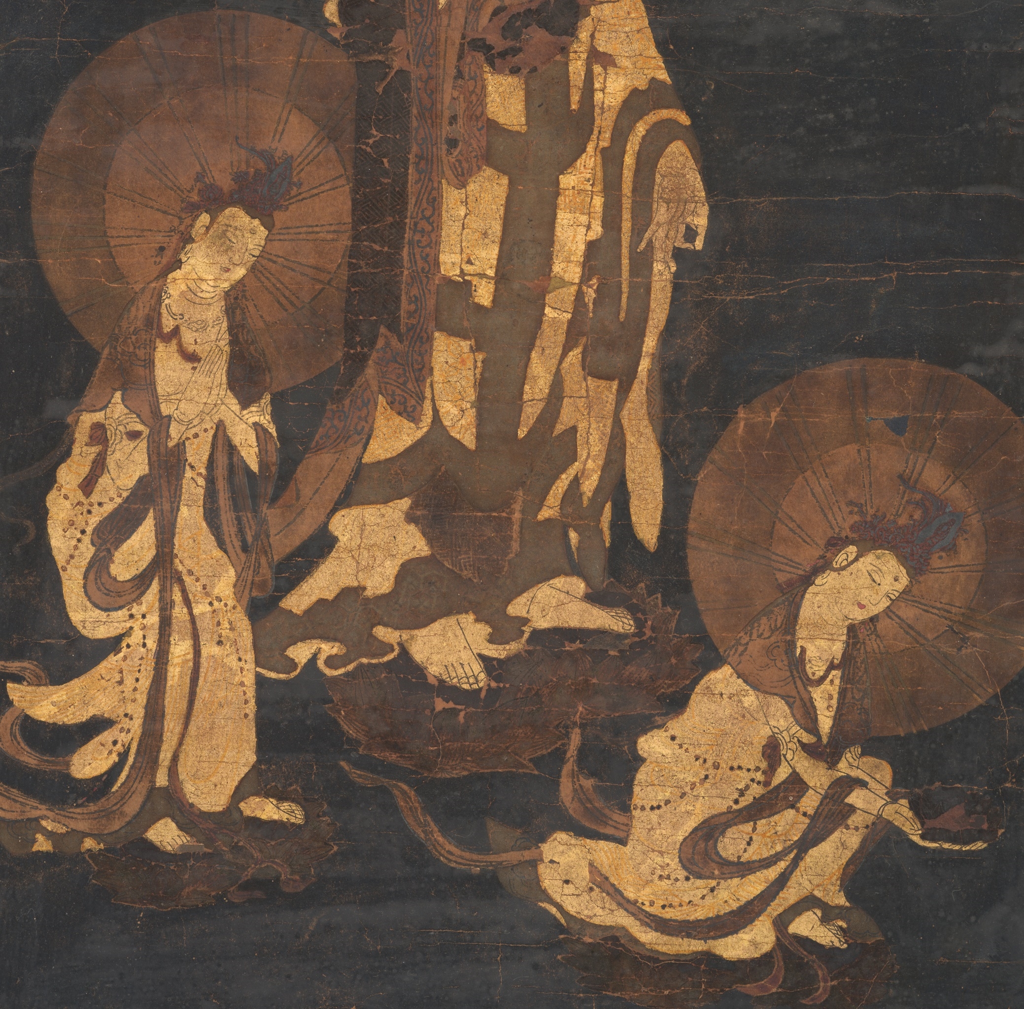 Japanese School | A Buddhist Painting Depicting Amida Raigo (Descent of ...