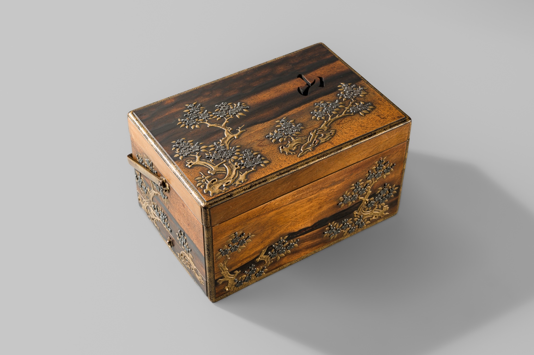 Japanese School, 19th Century | A FINE LACQUERED WOOD TABAKO-BON ...