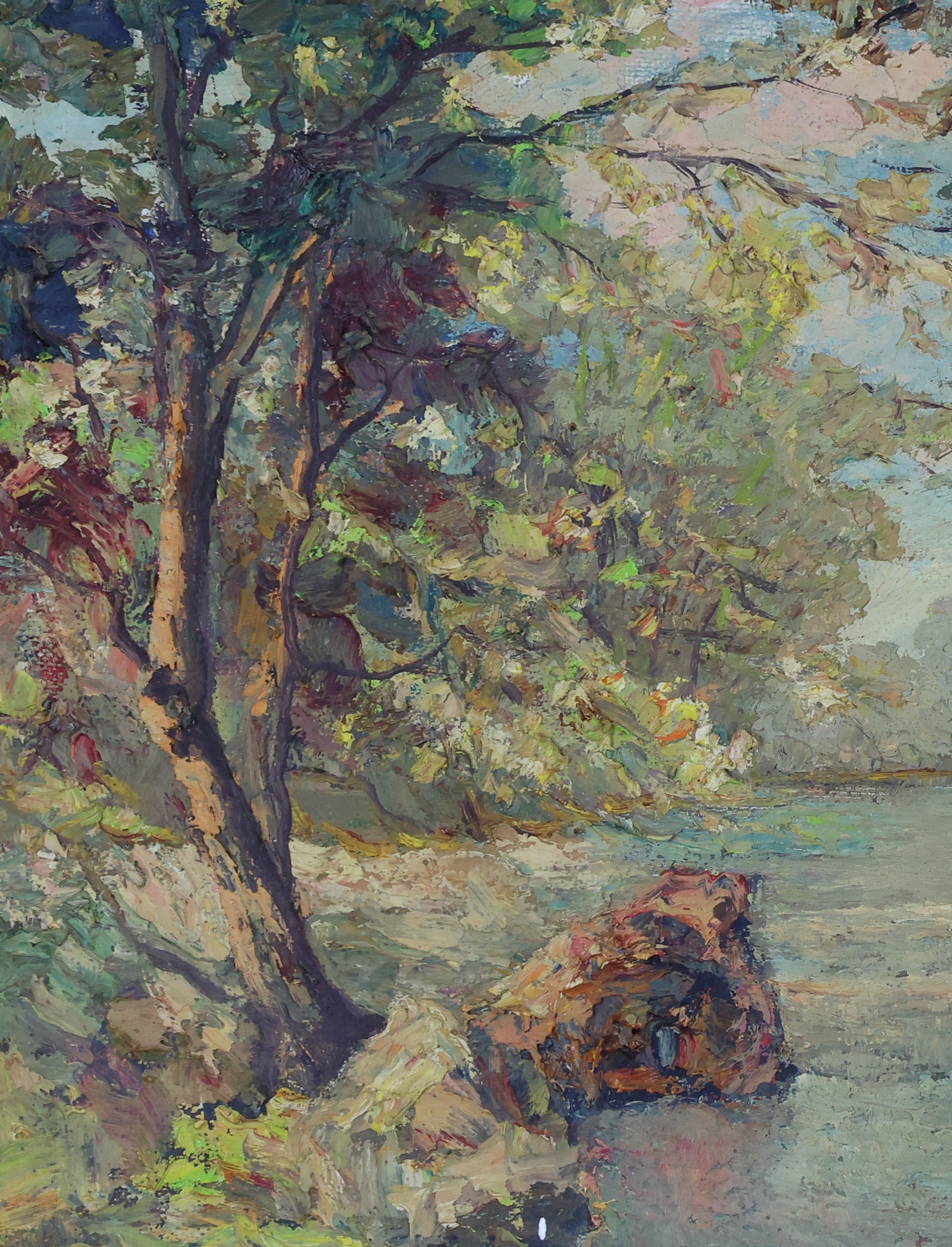 Mario Borelli | Impressionist river landscape in autumn | MutualArt