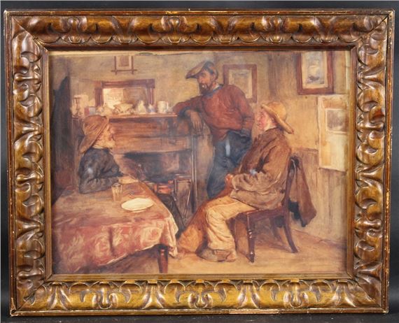 Newlyn School | Interior scene of three fisherman at a fireplace (19th ...