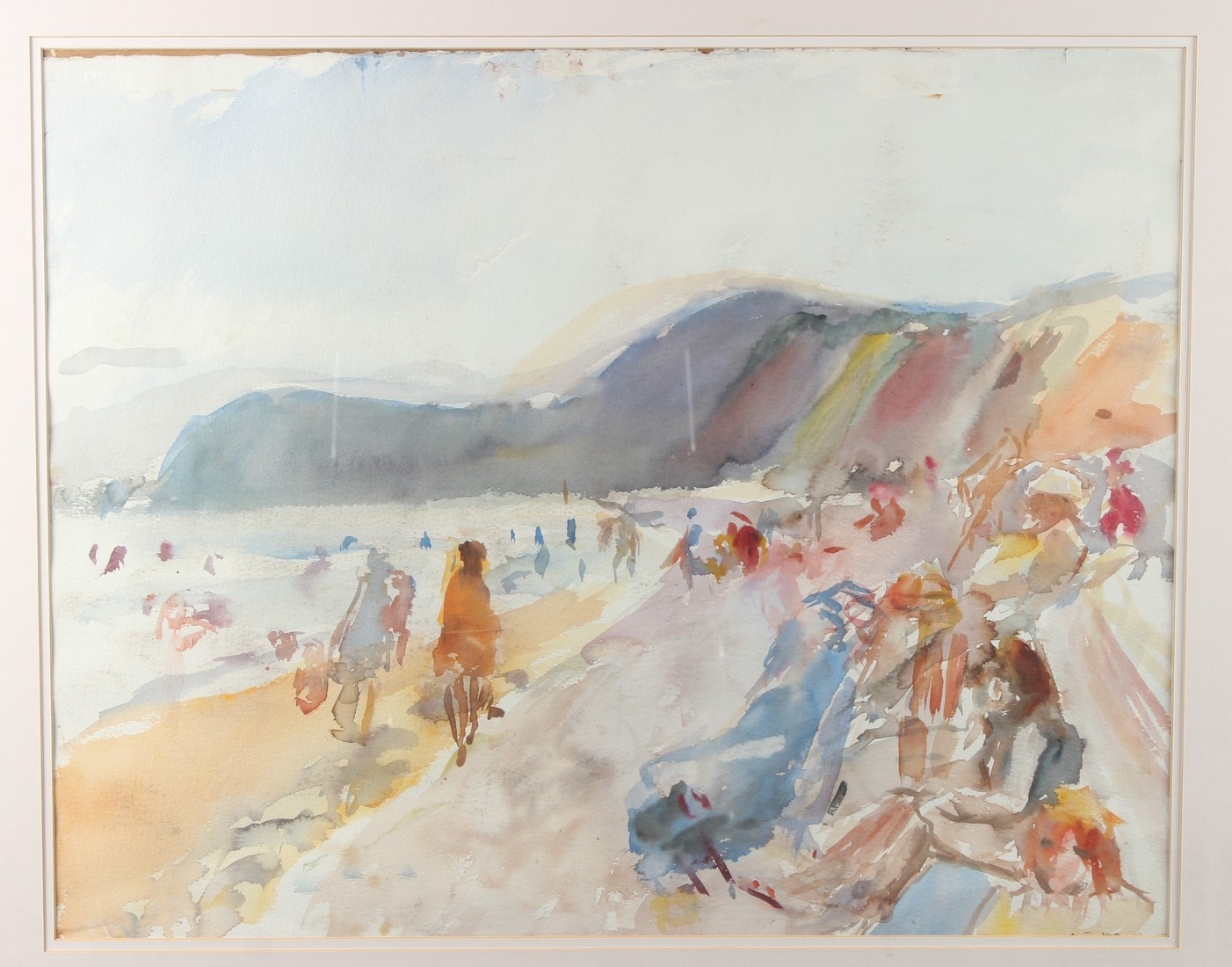 Anthony Eyton | Figures on a beach (1995) | MutualArt