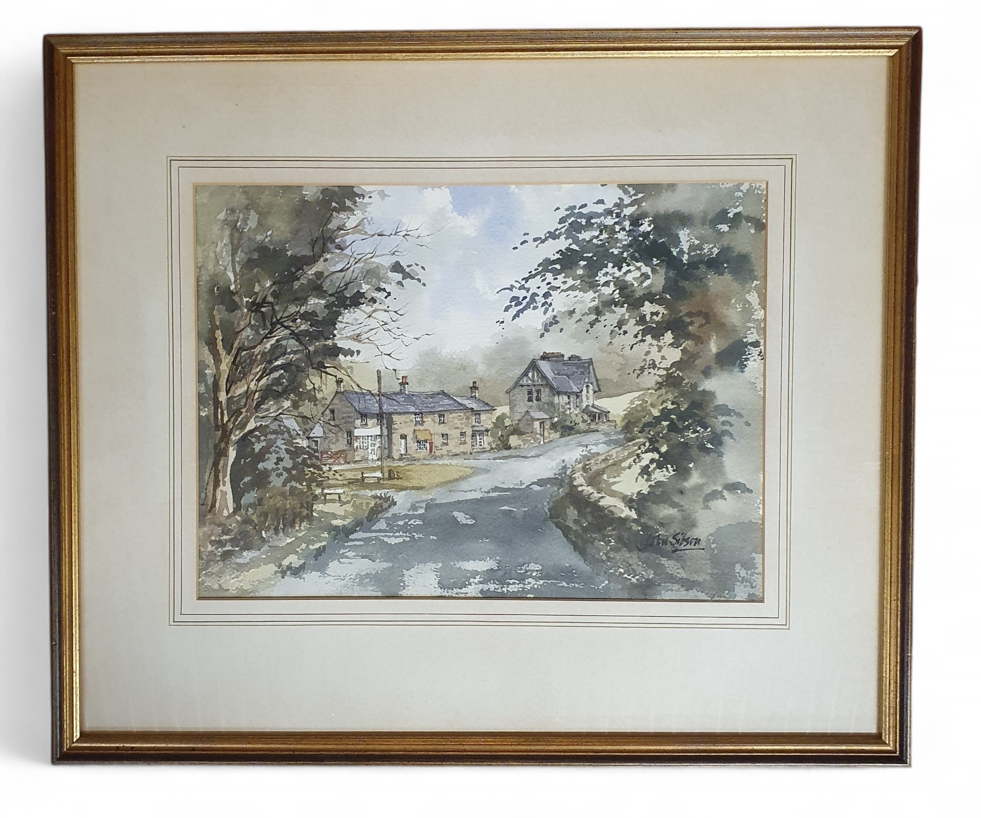 John Sibson | A 20th Century Watercolour of a village square (20th ...